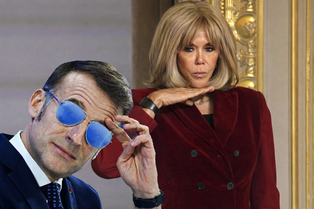 Brigitte Macron Snapped Making Cut-Throat Gesture As Husband Asked ...